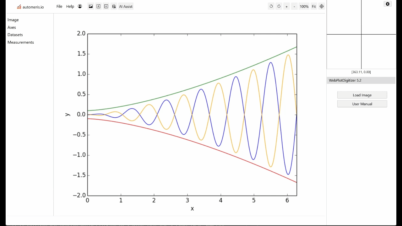 automeris.io: Computer vision assisted data extraction from charts using WebPlotDigitizer